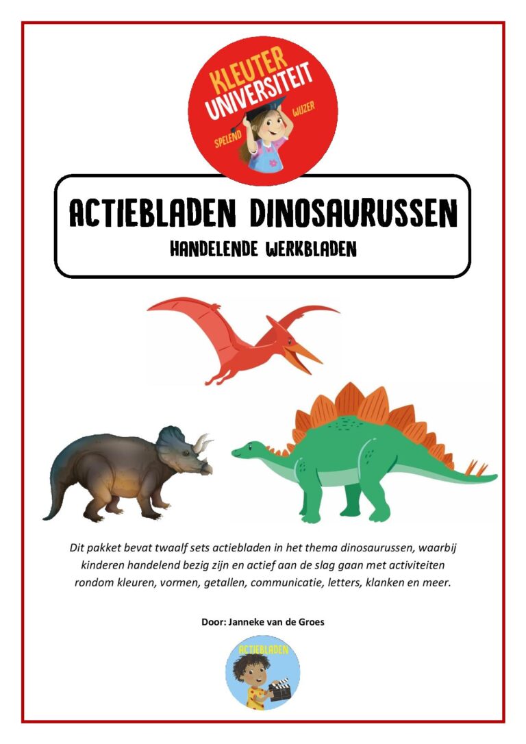 Actiebladen dinosaurussen – Kleuteruniversiteit